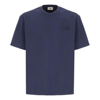 Autry T-shirt en Coton Bleu avec Col Rond - Homme - Tops - Bleu - Taille: L