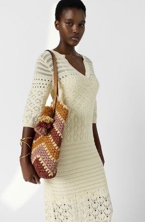 Gerard Darel Robe longue en crochet - RIANA - Ecru