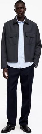 Arket Lockere Jacke Aus Wollmischung -Blau