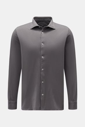 Fedeli Herren - Jersey-Hemd Jason Haifisch-Kragen grau
