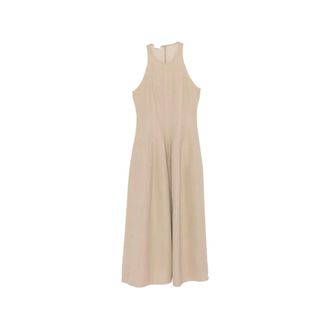 Brunello Cucinelli Femme, Robes, Beige, Taille: 40 FR Fluid Twill Dress