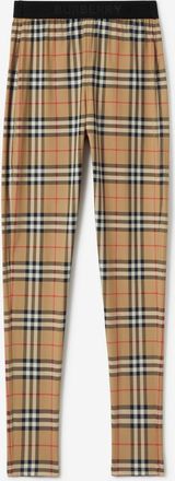 Burberry Leggings aus Stretchjersey in Check, Size: XXS