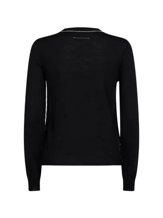 Maison Margiela Womens Wool-Blend Sweater Black Virgin Wool