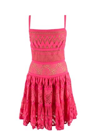 Elie Saab Pink Embroidered Mini Dress Size S