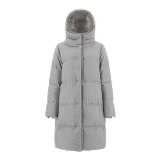 Herno Gesteppter Mantel mit Kapuze - - Coats - Damen - Grau - XL