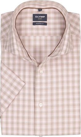 Olymp Herren Kurzarmhemd rosa Baumwolle