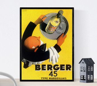 Nacnic Vintage Poster Ad Jahrgang Franz&ouml;sisch Wein 45 Berger, 1935.. Gr&ouml;&szlig;e A3