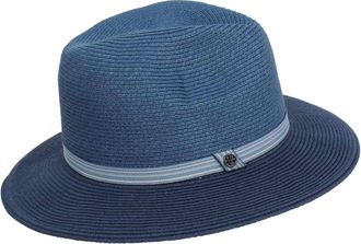 Loevenich Damen Fedora aus Papier mit andersfarbiger Krempe in One Size - Sommerlich erfrischend