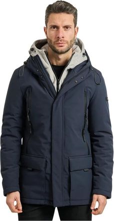 Yes-Zee YES Zee, Homme, Vestes, Bleu, Taille: 3XL Manteau avec doublure int&eacute;grale zipp&eacute;e