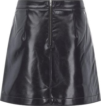 Sessun Glossy Polyurethane Mini Skirt - Black