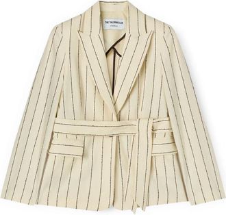 Motivi Femme, Vestes, Beige, Taille: 46 FR Blazer &agrave; rayures The Tailoring Lab