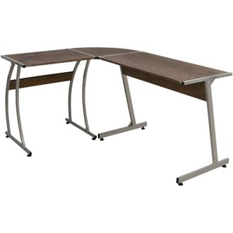 vidaXL Eckschreibtisch Braun Holzwerkstoff - Vidaxl