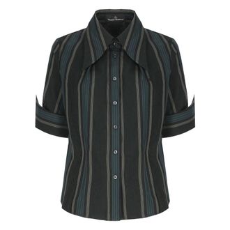 Vivienne Westwood Gestreiftes Viskose-Hemd - - Blouses & Shirts - Damen - Gr&uuml;n - XS