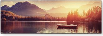 Paul Sinus Art Leinwandbilder | Bilder Leinwand 120x40cm Shtrbske Pleso High Tatras - Slowakei