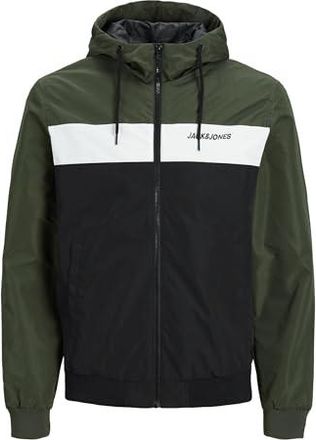 Jack & Jones JJERUSH Hood Bomber Noos, Forest Night, XS pour des Hommes