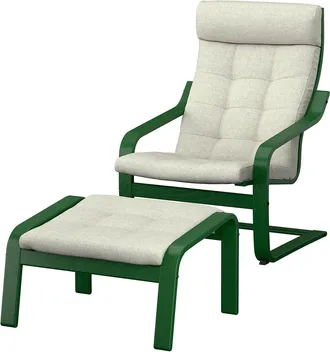 IKEA PO&Auml;NG Sessel und Hocker