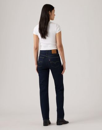 Levi's 722 jean slim taille haute bleu fonc&eacute;