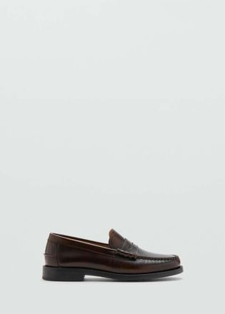 Mango Mocassins d&eacute;coupe cuir marron - Homme - 40 - MANGO MAN