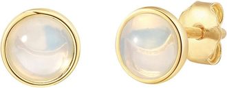 Glanzst&uuml;cke M&uuml;nchen Ohrringe - Sterling Silber Ohrstecker Mondstein (synth.) - Gr. unisize - in Gold - f&uuml;r Damen