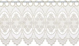 Plauener Spitze by Modespitze, Store Bistro Gardine Scheibengardine mit Stangendurchzug, hochwertige Stickerei, Höhe 30 cm, Breite 96 cm, Creme