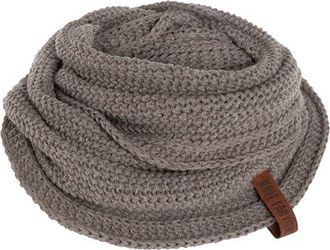 Knit Factory Coco Foulard Infini Tube - &Eacute;charpe tube pour femme et homme - Pour lautomne et lhiver - Tour de cou - Cache cou - Snood tricot&eacute;e - Marron - Taille uni