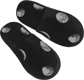 Generic Lune Croissante Lune D&eacute;croissante1 Unisexe Chaussons Antid&eacute;rapantes Chaussures De Maison Chaud Slippers Pour Maison Hiver Int&eacute;rieur M