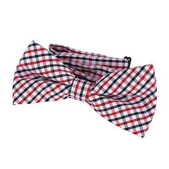 DonDon Noeud papillon &agrave; carreaux pour hommes avec crochet - d&eacute;j&agrave; li&eacute; et r&eacute;glable