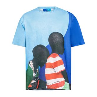 Balmain Kurz&auml;rmeliges T-Shirt - - Tops - Herren - Blau - XS