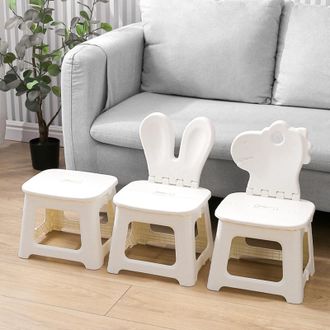 Generic Zusammenklappbarer, Leichter, Tragbarer Cartoon-wei&szlig;er Tritthocker mit Tragegriff f&uuml;r, Passend f&uuml;r Heimdekoration, Kunststoff (Dinasour M)