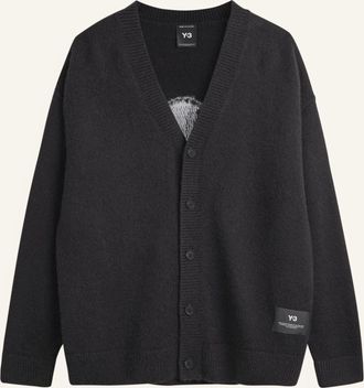 Yohji Yamamoto Y-3 Chito Grafik Strickjacke schwarz