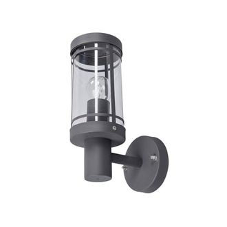 Lindby Applique ext&eacute;rieure Djori (Moderne) en Gris Inox (1 lampe,&agrave; E27), pour mur ext&eacute;rieur/fa&ccedil;ade de maison terrasse und balcon