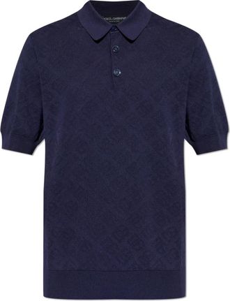 Dolce & Gabbana Homme, Tops, Bleu, Taille: S Polo en soie