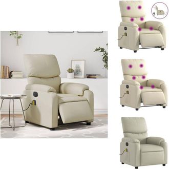 vidaXL Massagesessel Elektrisch Creme Kunstleder - Massage Sessel - Elektrischer Sessel - Relaxsessel - Fernsehsessel - Bequeme Sessel