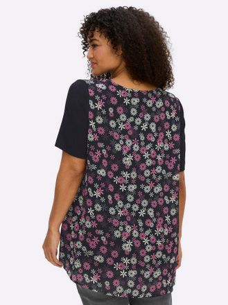 Sheego Klassische Bluse Tunika Kurzarm