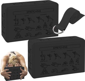 Generic Pilates-Block - Schaumstoff-Yoga-Blöcke, Leichte Yoga-Blöcke, 2-teiliger Tragbarer, Rutschfester, Weicher Gymnastikblock, Hochdichter Damen-Meditation