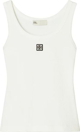 Tory Burch Femme, Tops, Blanc, Taille: 42 FR Cotton Scoop Tank