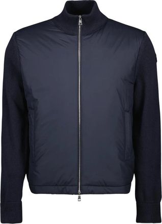 Moncler Homme, Vestes, Bleu, Taille: M Bi-material Down Jacket