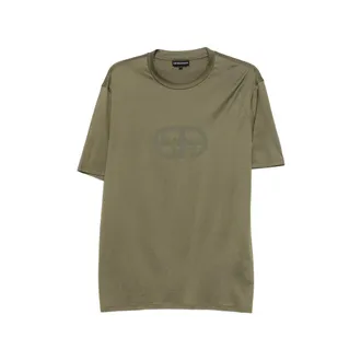 Emporio Armani Logo-Print Crew Neck T-Shirt - Green