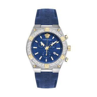 Versace Homme, Accessoires, Bleu, Taille: ONE Size Sporty Greca 46 mm Watch