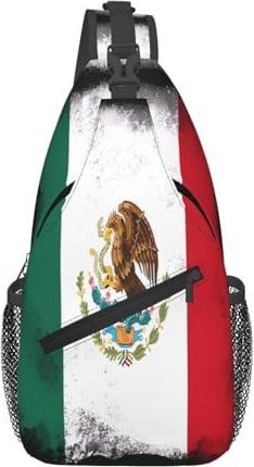 Generic Drapeau De LEagle Mexicain Du Mexique Sac &Agrave; Bandouli&egrave;re Multifonctionnel Sacoche Epaule Antivol Sac Banane Pour Shopping Excursion Camping