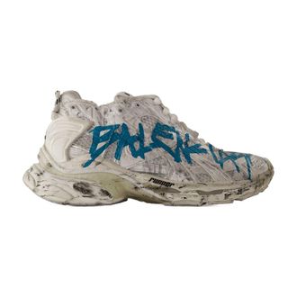 Balenciaga Unisex Distressed Chunky Runner Sneaker White Synthetic