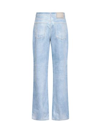 Haikure Womens Jeans Korea Slightly Flared Blue Denim Cotton