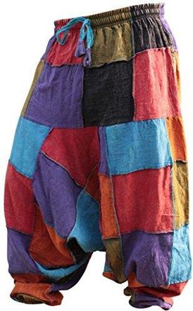 Shopoholic Fashion Unisexe Hippie doublé Hippie Pantalon Sarouel - Patch, X-Large