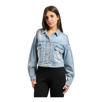 A|X Armani Exchange Femme, Vestes, Bleu, Taille: 38 FR Denim Cotton Jacket
