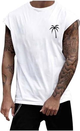 Generic D&eacute;bardeur de vacances &agrave; manches courtes pour homme - Chemises de sport hawa&iuml;ennes - Basiques de course tropicales - Sans manches - Chemise de sport - 