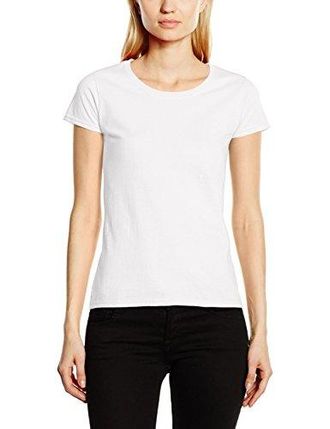 Fruit Of The Loom Ss129m - T-Shirt - - - - Manches Courtes - Femme - Blanc - Blanc - XL (Taille fabricant: 16)