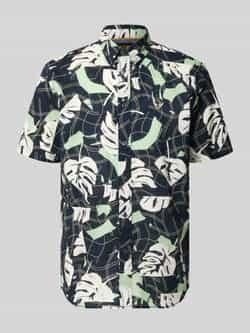 PME Legend Slim Fit Freizeithemd im Allover-Look mit Kentkragen