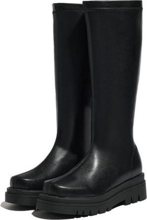 Generic Bottes déquitation classiques à bout rond et plateforme pour femme, Noir, 38.5 EU