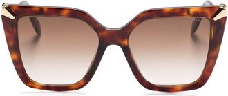 Bulgari lunettes de soleil Serpent &agrave; monture papillon - Marron
