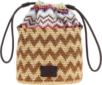 Missoni Femme, Sacs, Multicolore, Taille: ONE Size Sac Seau en Raffia Zigzag
